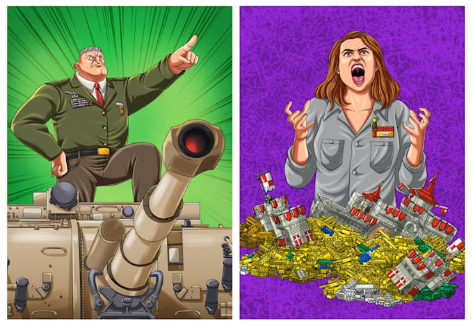 Draw epic digital cartoon character illustration by Hamidnft | Fiverr