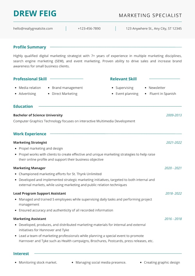 Write an impactful cv, resume, cover letter, and linkedin by Areeba_resume | Fiverr