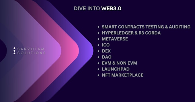 Work on web3 blockchain technologies like ethereum, hyperledger, r3corda, solana by Sarvotamtech ...