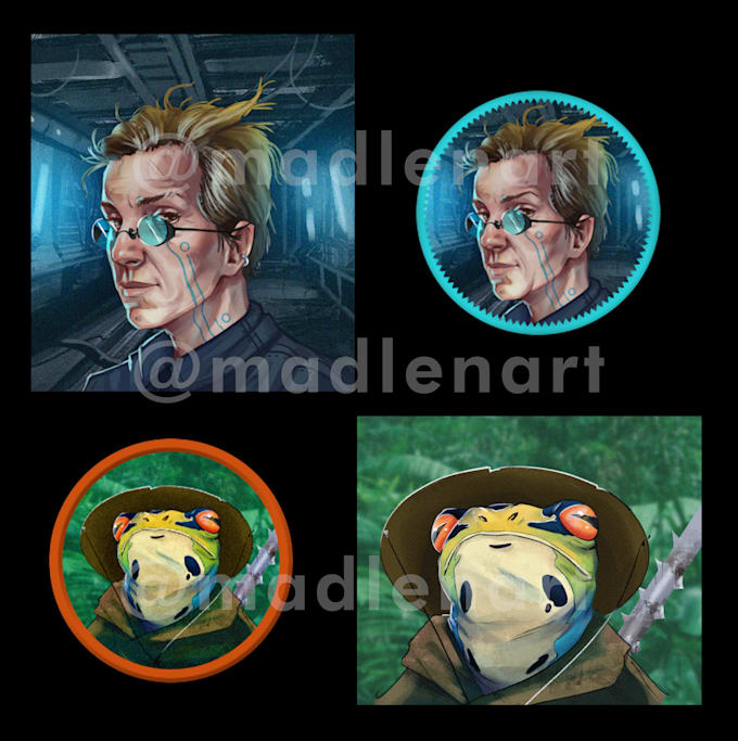 Draw a token, icon, avatar of your character by Madlenart | Fiverr