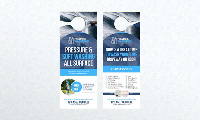 Do pressure washing door hangers, rack cards design by Gbtlilburn | Fiverr