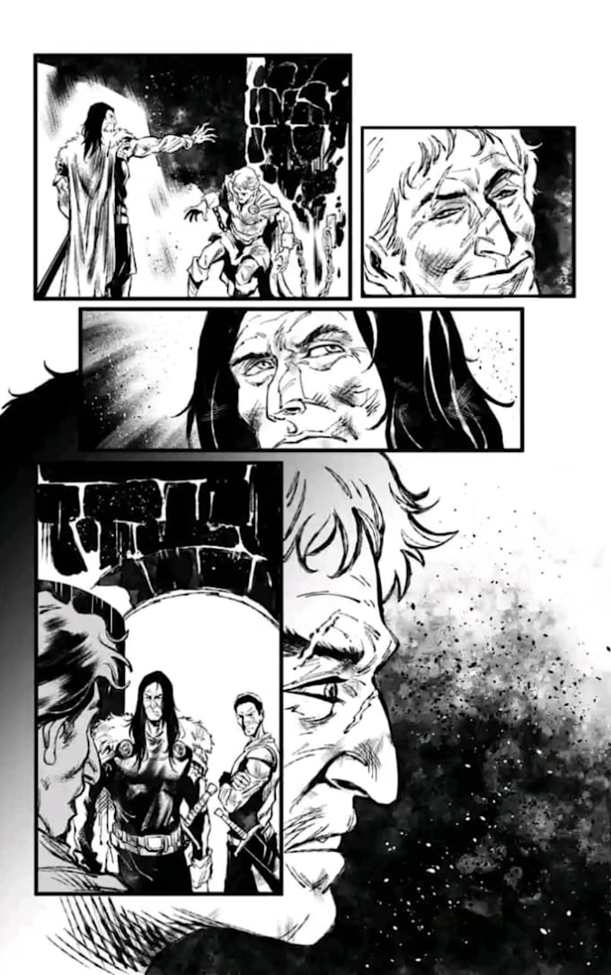 Illustrate full comic book, cover, graphic novel, storyboard, manga ...