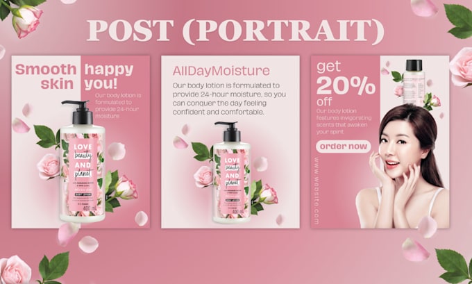 Design eye catching beauty social media posts, carousels, reels ...