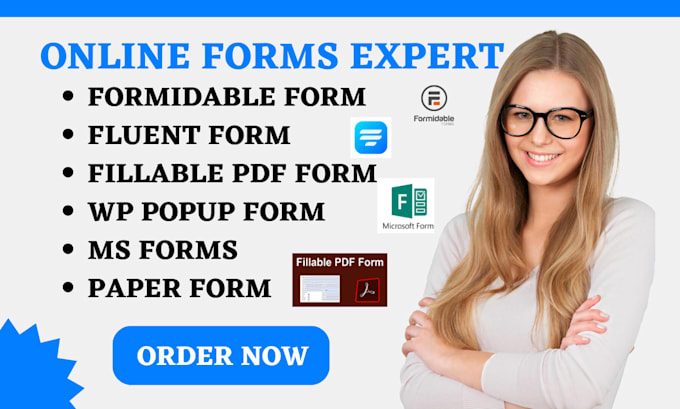 Set up fillable pdf forms ms forms formidable forms fluent forms paper forms by Cathformpro | Fiverr