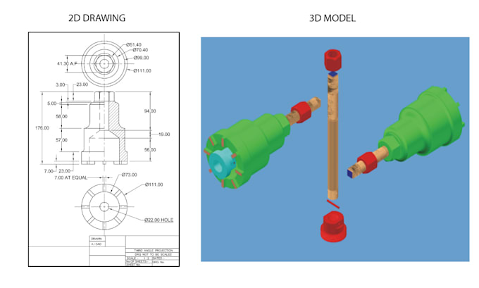 Do 2d and 3d technical drawing using autocad or solidworks by Adil ...
