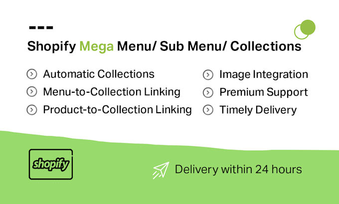 Add shopify mega menu, navigation menu and collections by Reza_rusho | Fiverr