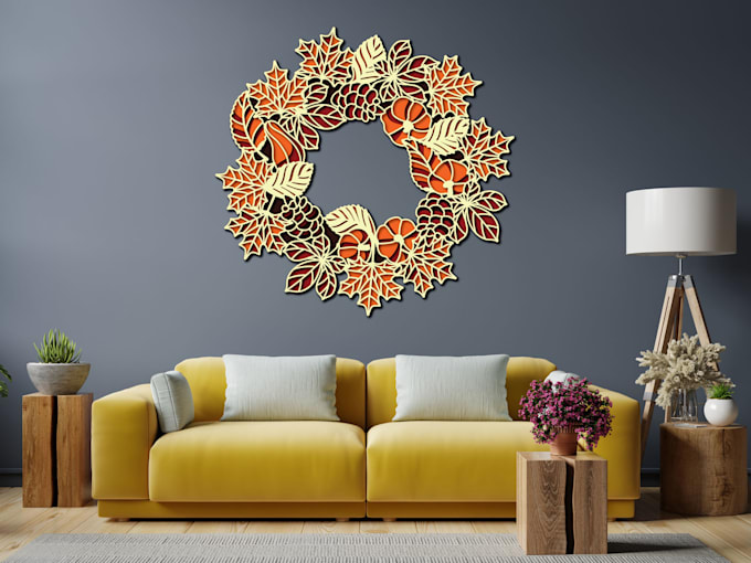 Create autumn decor dxf, dwg, svg file for cnc laser cut by ...