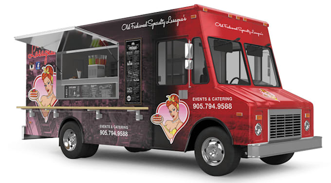 Design stylish food truck wrap, food trailer wrap, food van wrap design ...