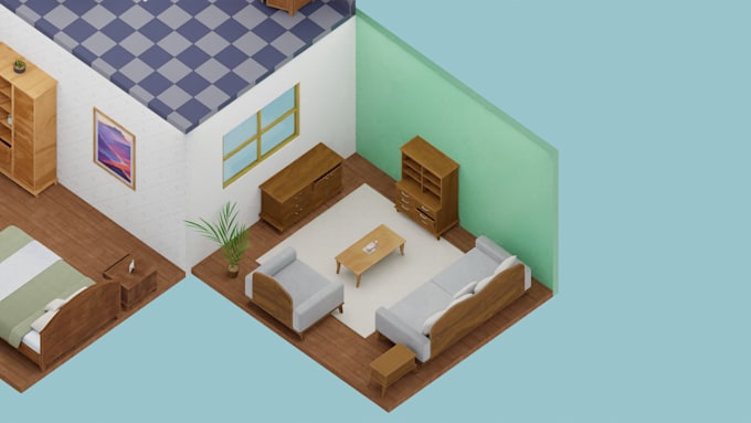 Craft your unique 3d stylized room design by Alvandres | Fiverr