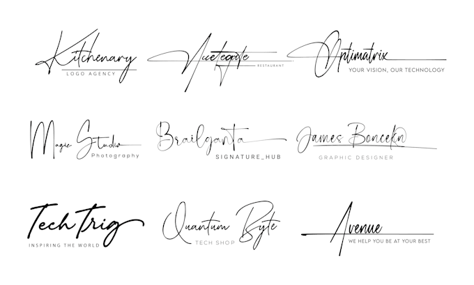 Design handwriting, signature, scripted, cursive, handwritten logo by ...