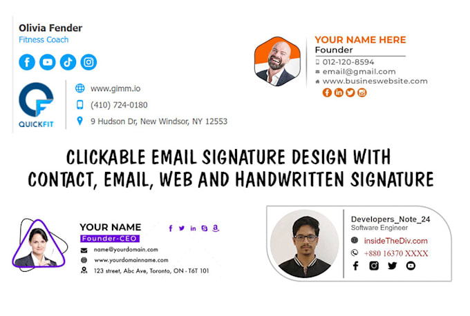 Doing unique business html email signature design with logo by ...