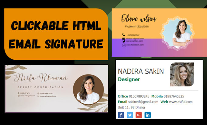 Creat html and clickable new design email signature by Prity_15 | Fiverr