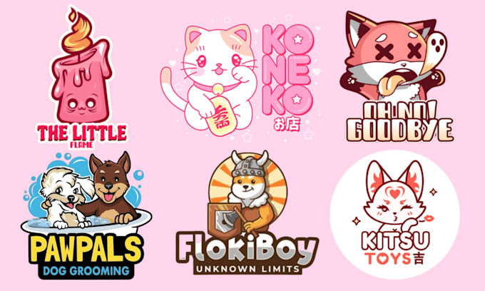 Kawaii japanese style anime cartoon mascot cute for vtuber logo sticker ...