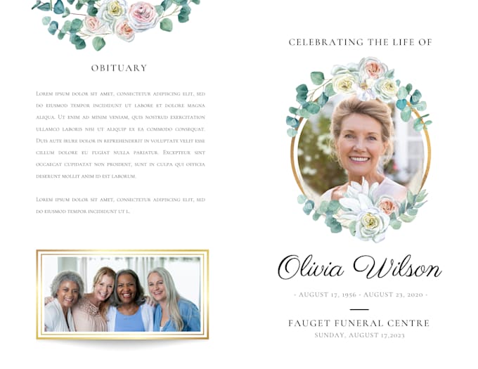 Design in loving memory brochure by Dodeepranata | Fiverr