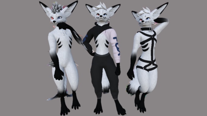 Create custom vrchat avatar, rex avatar, fursona, character,vrc avatar ... Create custom vrchat avatar, rex avatar, fursona, character,vrc avatar ...