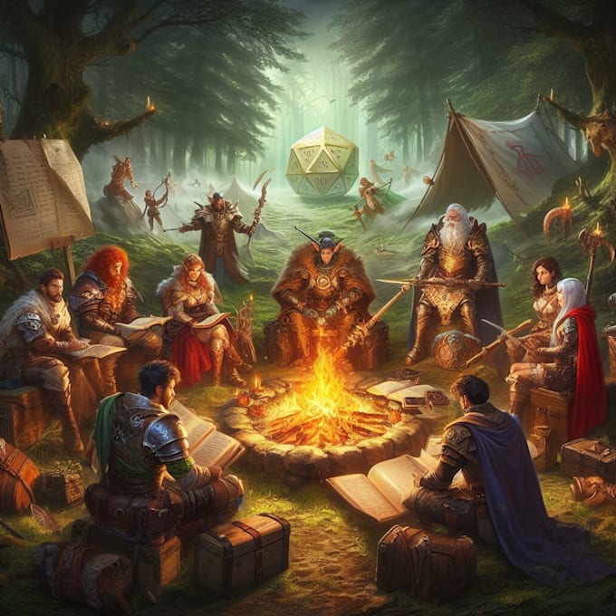 Draw dnd party art or dnd character art for you by Creegleopo | Fiverr