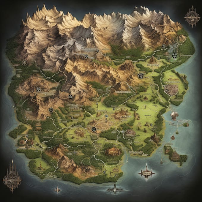 Create a high quality fantasy map by Steorsora | Fiverr