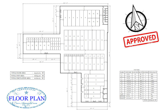 Draw warehouse 2d floor plan, office workspace designs for permit by ...