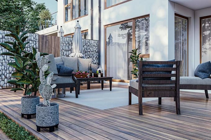 Design 2d 3d landscape garden, outdoor environment, backyard, front ...