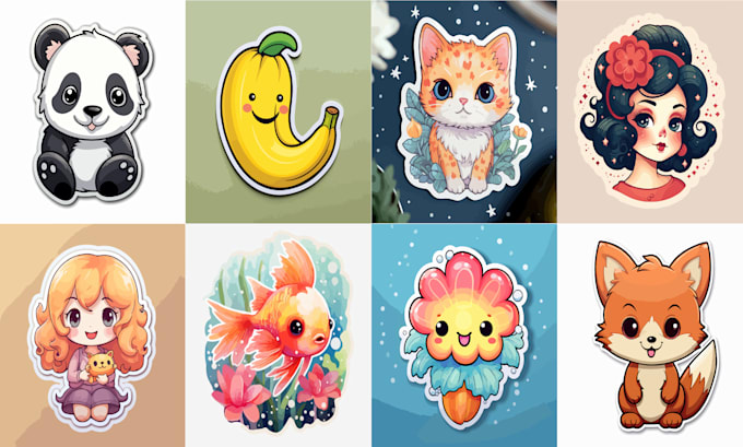 Draw and create a cute custom sticker logo design by Skyness_ | Fiverr