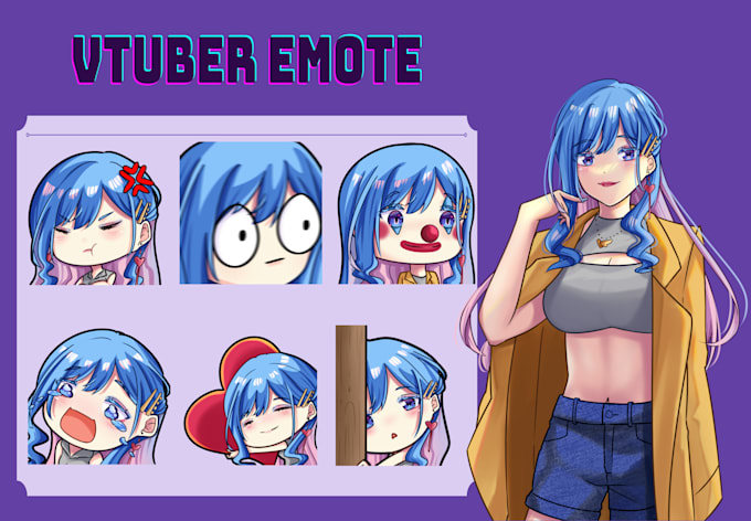 Create custom emote, sub badges for twitch, discord, vtuber by Kumokuu ...