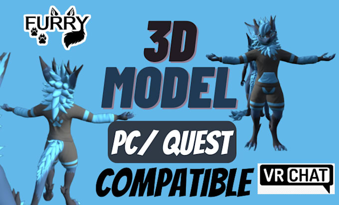 Do vrchat avatar, furry avatar , fursona, nsfw, 3d model for vr, vtuber, animaze by Makloco | Fiverr