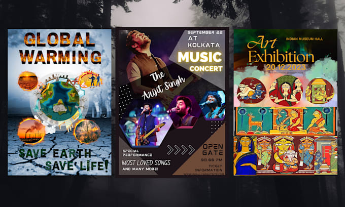 Create stunning posters for your events by Gudu2023 | Fiverr