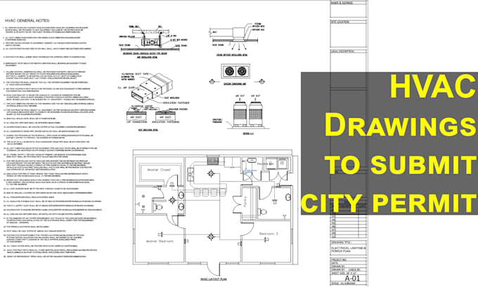 Design hvac, mep, plumbing electrical drawings for city permit autocad ...