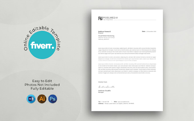 Create the necessary print designs and brand identity in the cells of ...