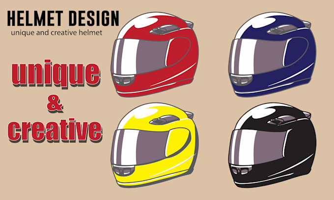 Make a professional racing helmet design unique and creative by ...