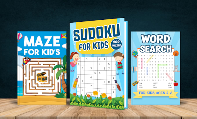Design kids word search puzzle, sudoku and maze book for amazon kdp by ...