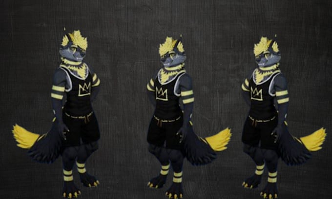 Create custom 3d furry model, furry vrchat avatar, animaze, nsfw vtuber ...