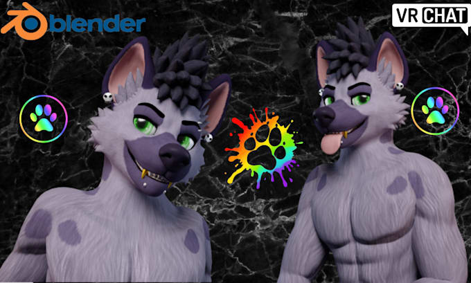 Do highly custom vrchat avatar, 3d furry model, vtuber, vseeface vrc avatar by Diamond_fila | Fiverr