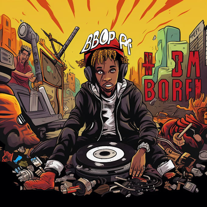 Draw dope cartoon album cover hiphop punk rock music artwork by Kucea88 ...