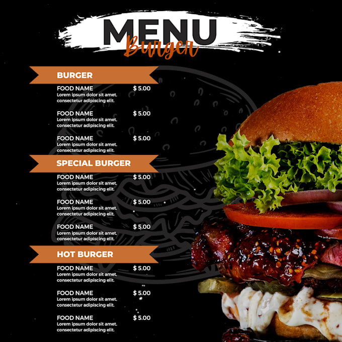 Do eye catching menu design, restaurant menu, food menu and food flyer ...