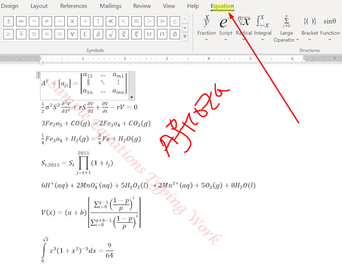 Type math or chemical equations for you in ms word by Afroza2303 | Fiverr