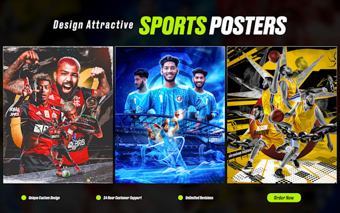 Create energetic poster, banner, flyer graphic for sports, fitness ...