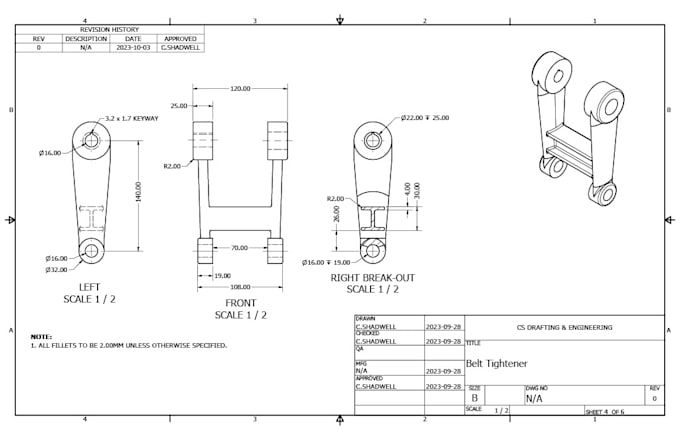 Prepare technical drawings with 3d solid modelling by Mec_chris | Fiverr