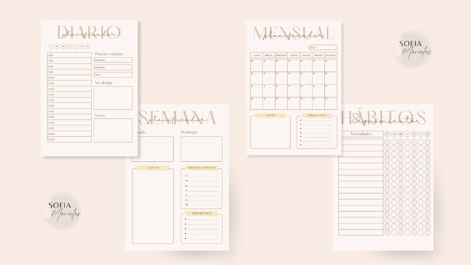 Un planificador, calendario o diario personalizado minimalista by ...