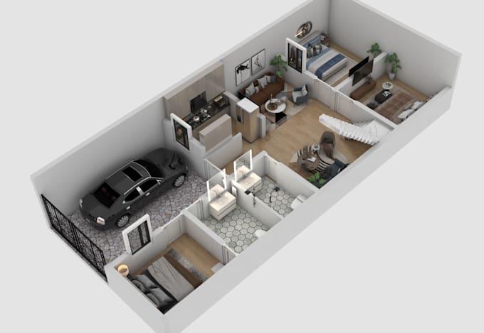 Convert 2d to 3d floor plan by Sargunkaur1 | Fiverr