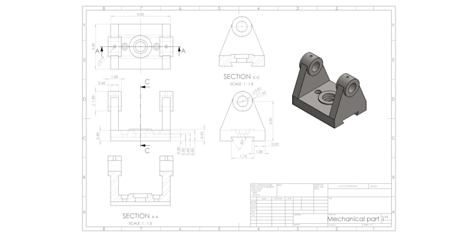 2d to 3d model cad mechanical design using fusion 360, solidworks, creo ...