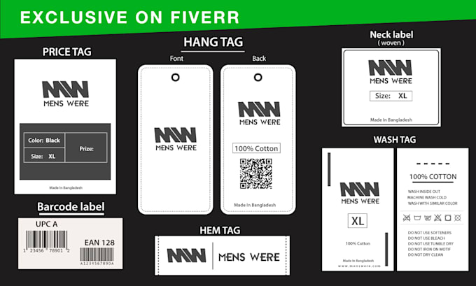 Design neck label, hang tag, barcode label, clothing label by ...
