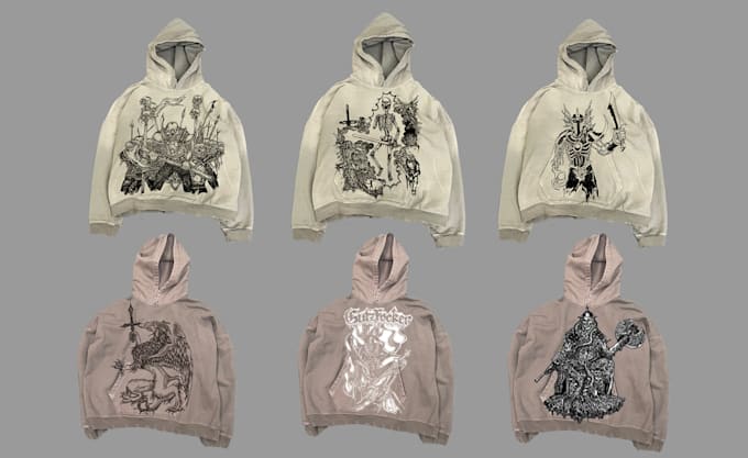 Draw black and white dark art for streetwear clothing design by ...