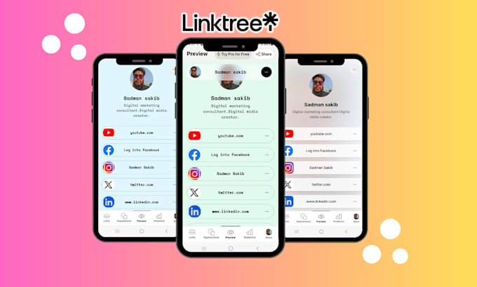 Create and setup linktree account for social media like instagram by Sadmansakibsmm | Fiverr