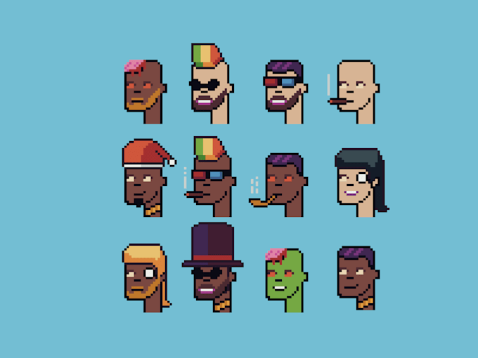 Create cryptopunks pixel art for your nft collection by Abegaming902 | Fiverr