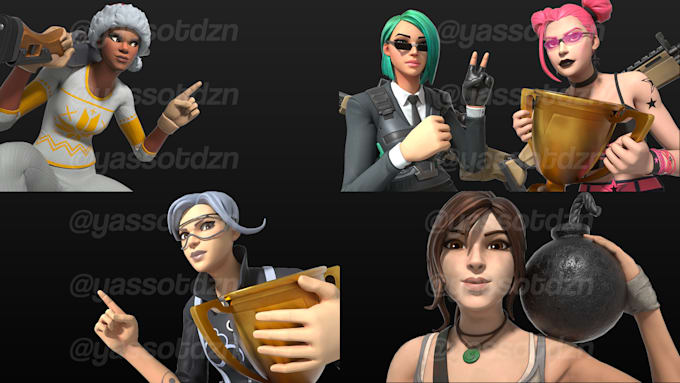 Create a fortnite 3d render by Yassot7x | Fiverr
