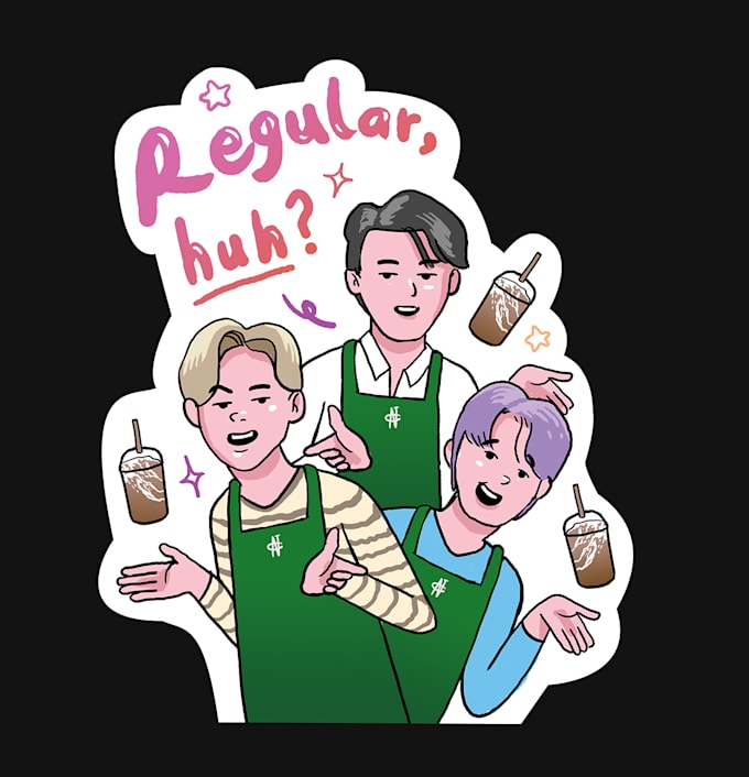 Draw kpop fan art for stickers and posters design by Sriminggat | Fiverr
