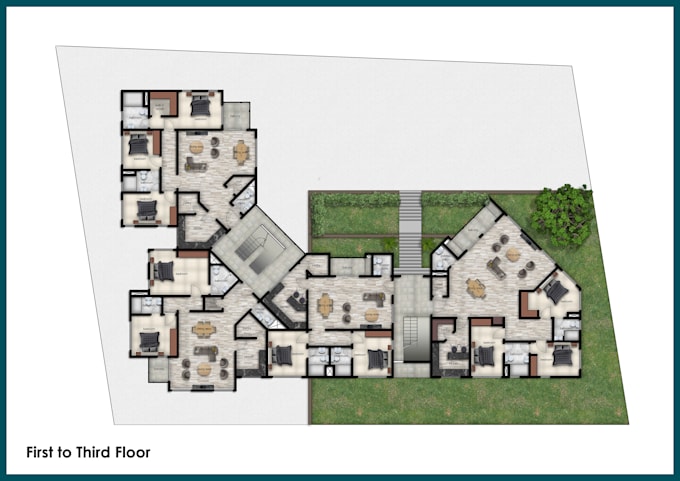 Render floor plans in photoshop with textures by Ahimaasante | Fiverr