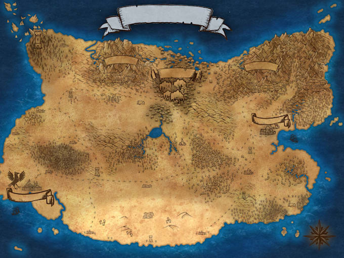 Create a parchment style fantasy map by Supernawas | Fiverr