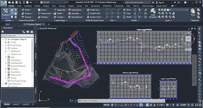 Make topographic map with contour lines in autocad civil 3d by Kmbdisa ...